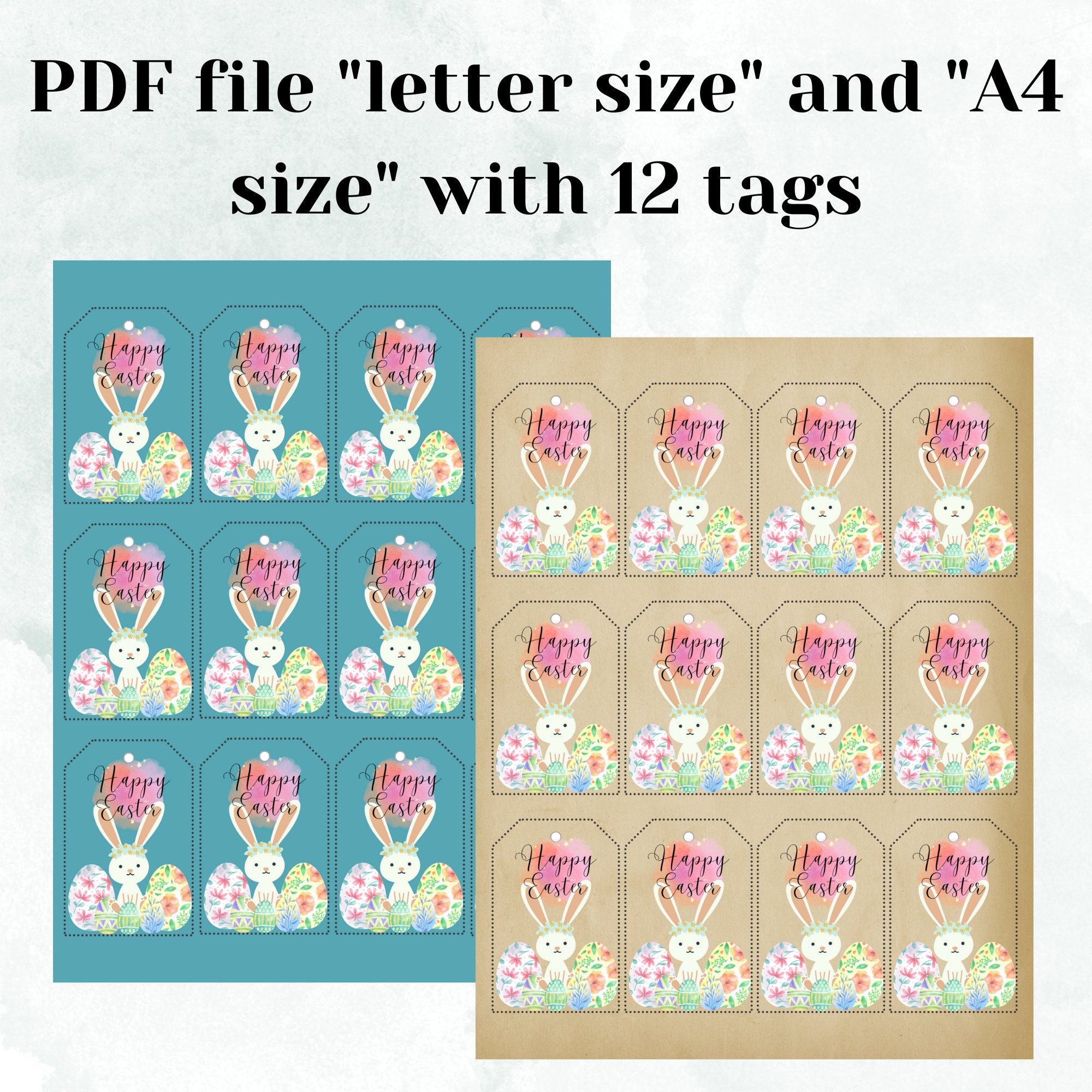 Easter Gift Tags. Happy Easter Gift Tags. Printable PDF. Instant ...