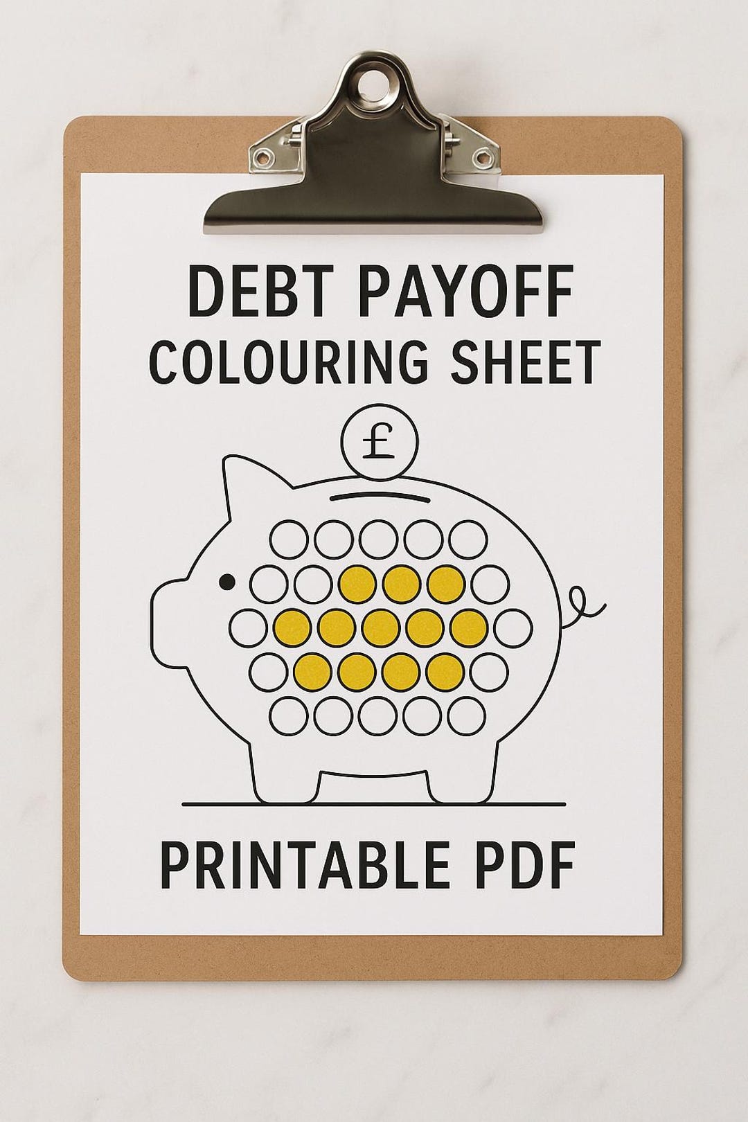 Debt Payoff Colouring Sheet - Cloud and Sunshine | UK Budget Printable ...
