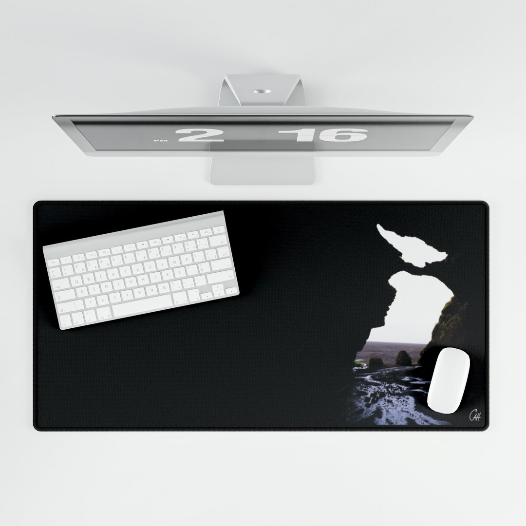 Iceland Cave Large Desk Mat: Black Office Decor Mousepad - Etsy