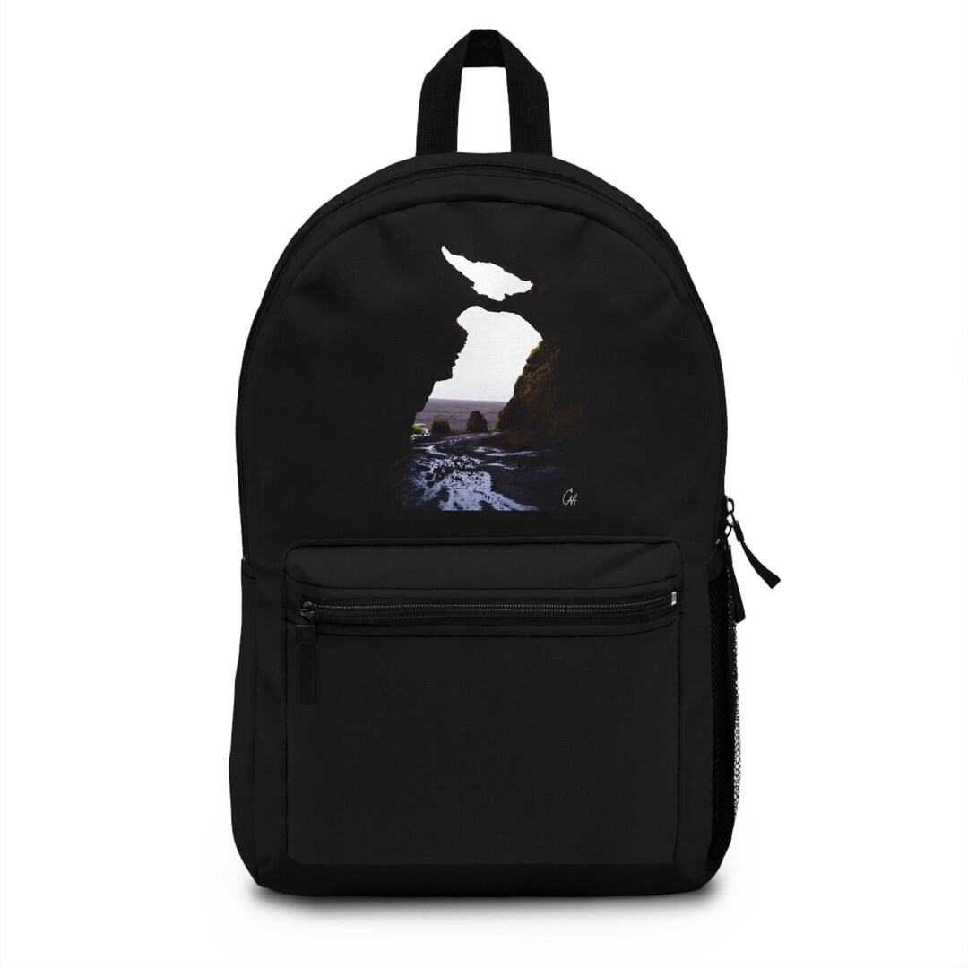 Dark Cave Backpack, Iceland Backpack, Black Bookbag, School Backpack ...