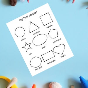 Trace the Shapes Activity Sheets - Etsy