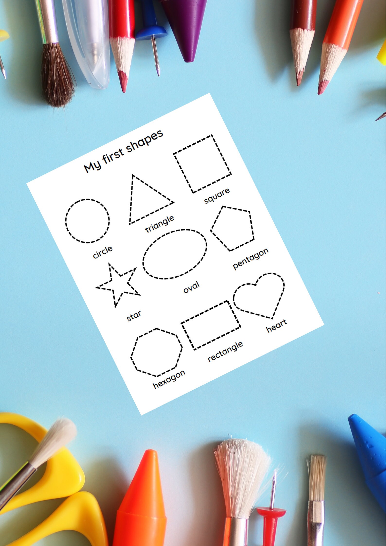 Trace the Shapes Activity Sheets - Etsy