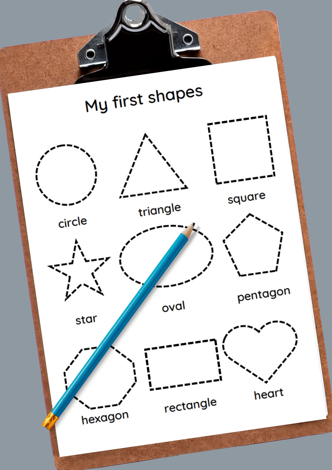 Trace the Shapes Activity Sheets - Etsy