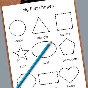 Trace the Shapes Activity Sheets - Etsy