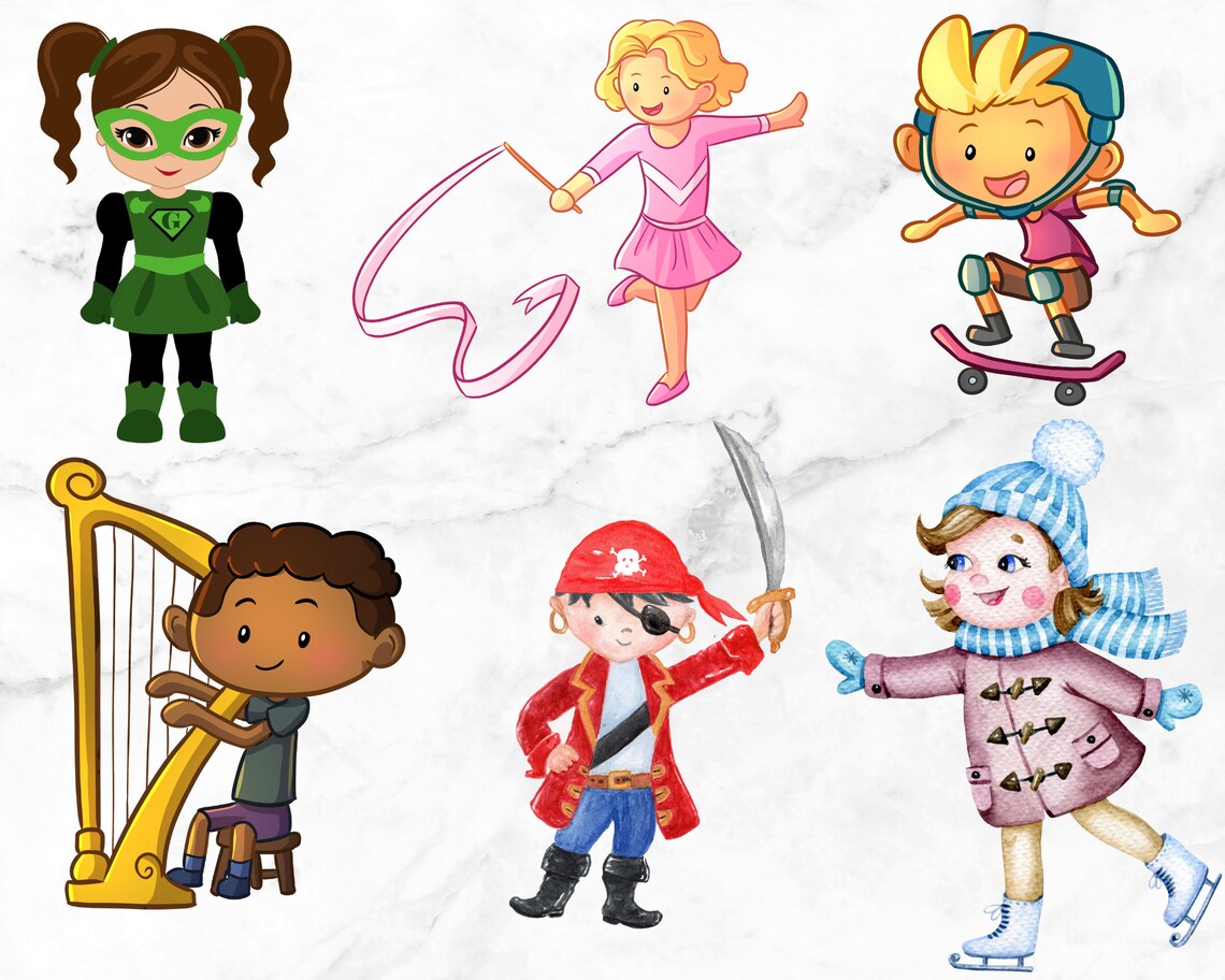 75 Kids Clipart, Kids Clipart, Children Clipart Png, Kids PNG, Boy and ...