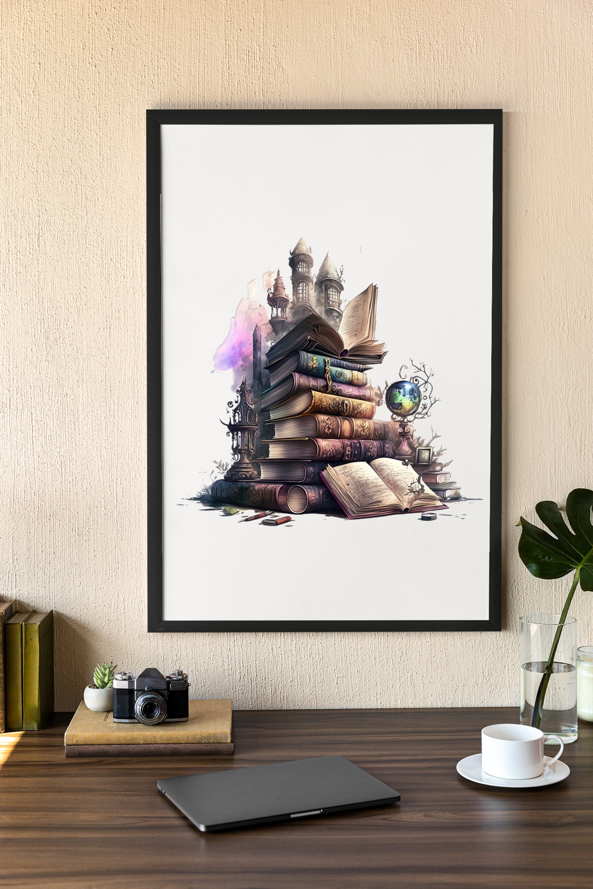 Watercolor Mystical Library Clipart10x High Quality - Etsy