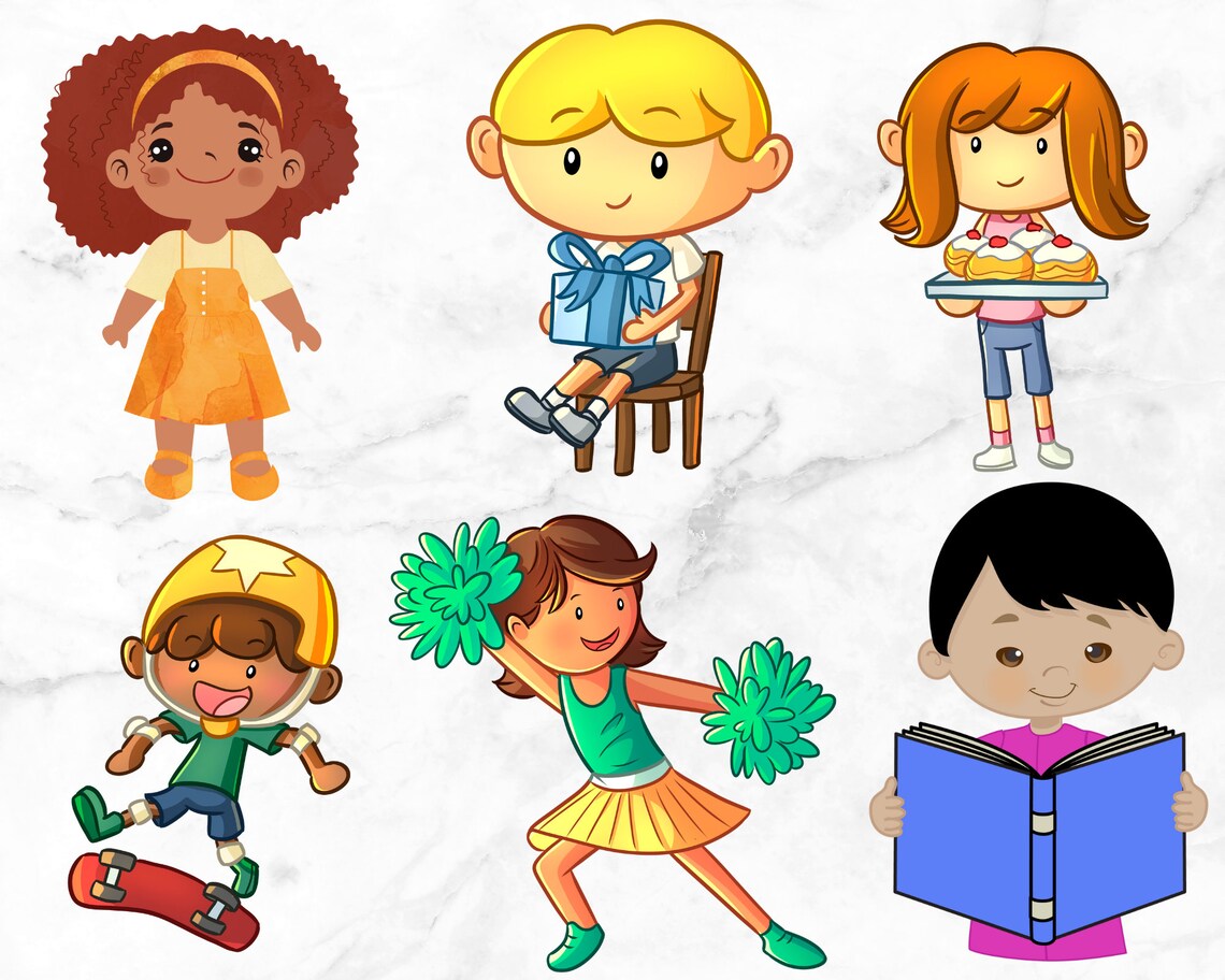75 Kids Clipart, Kids Clipart, Children Clipart Png, Kids PNG, Boy and ...