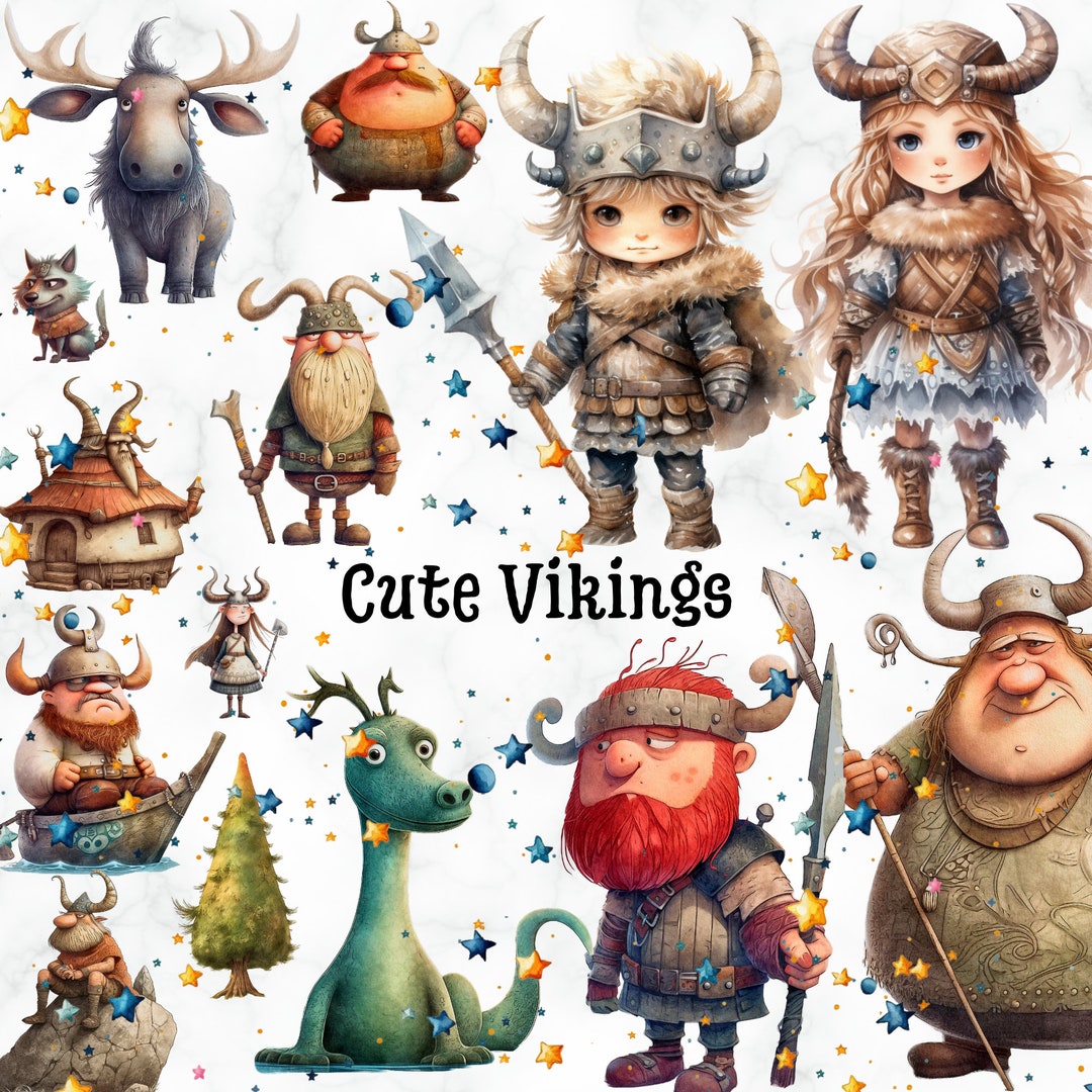 Cute Vikings,38x High Quality Png,instant Download,commercial Use - Etsy