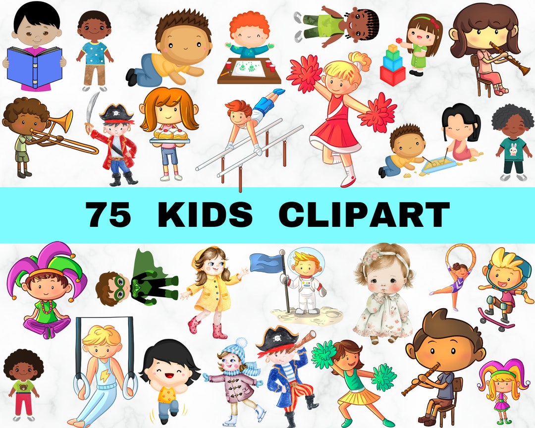 75 Kids Clipart, Kids Clipart, Children Clipart Png, Kids PNG, Boy and ...