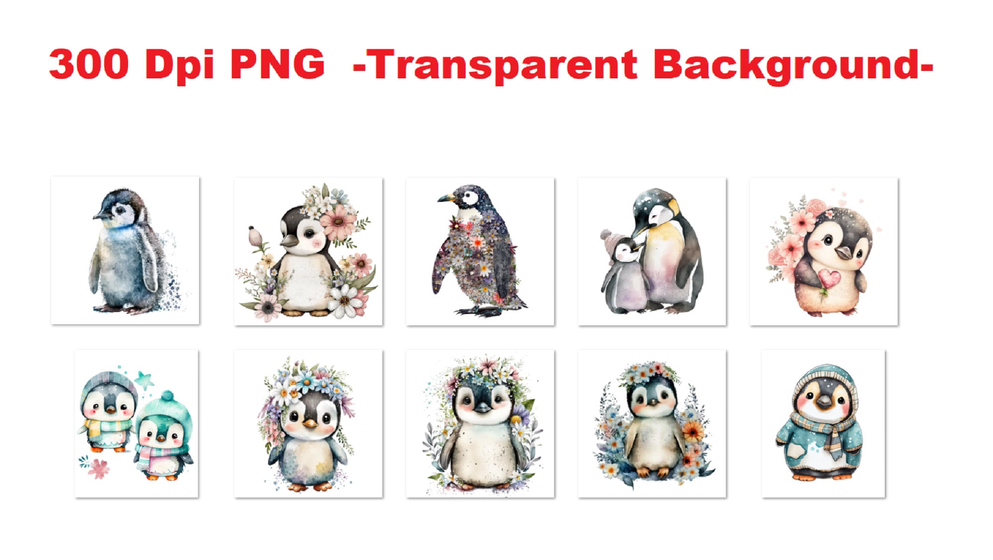 Penguin Watercolor Clipart,watercolor Animals in Best Quality PNG ...
