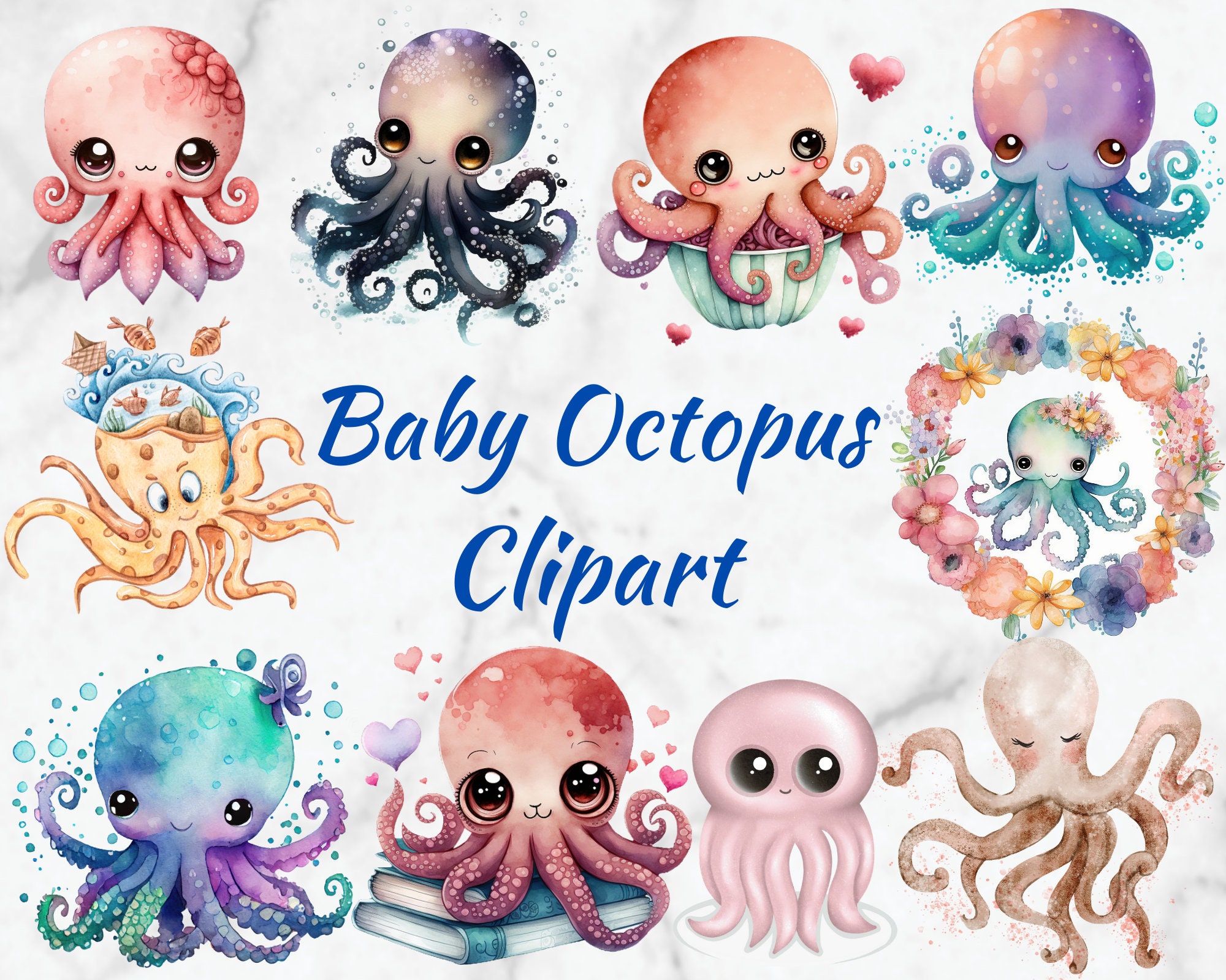 Cute Baby Octopus Clipart