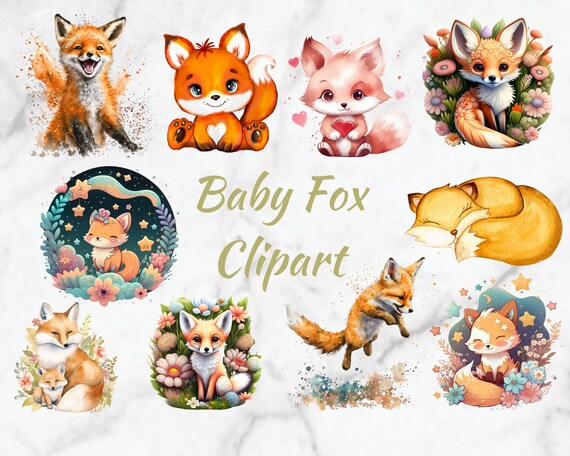Cute Baby Fox Clipart