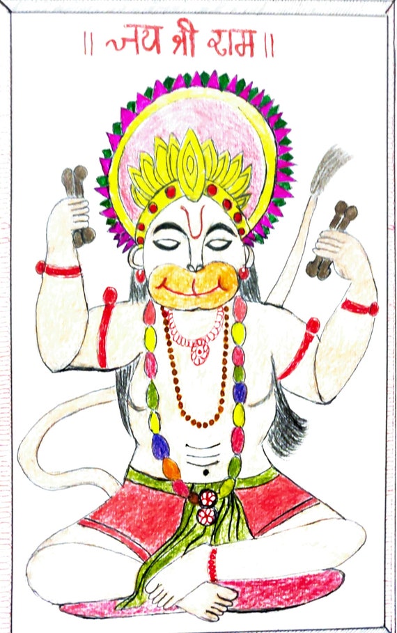 Lord Hanuman Pencil Sketch