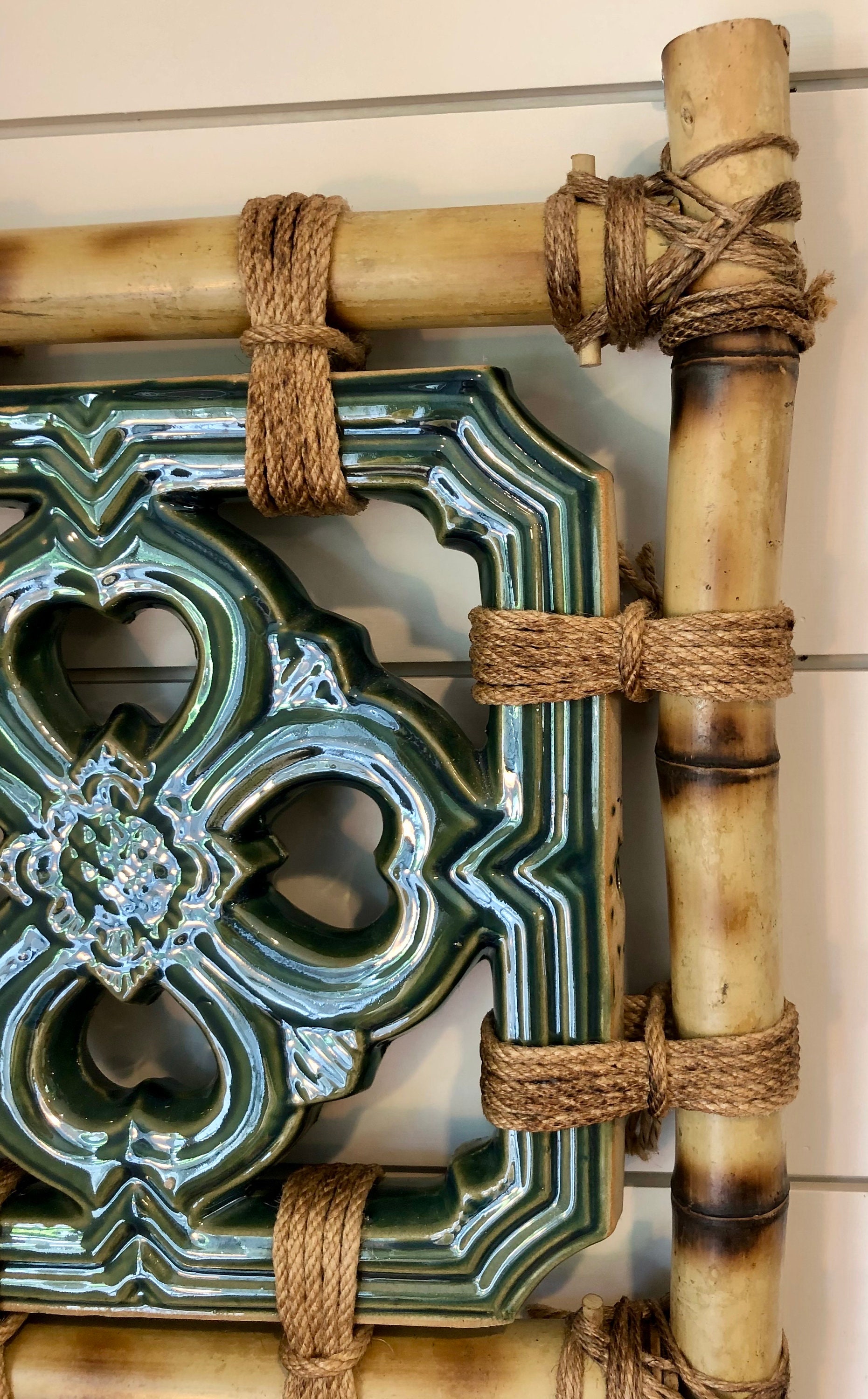 Tiki Jade Breezeway Tile Bamboo Wall Hanging, 3 Tiles. Made to Oder - Etsy