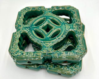 Tiki Jade Breezeway Tile Set of Two Deep Ocean Blue Color - Etsy