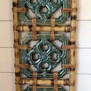 Tiki Jade Breezeway Tile Bamboo Wall Hanging, 3 Tiles. Made to Oder - Etsy