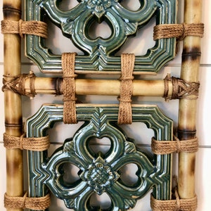 Tiki Jade Breezeway Tile Bamboo Wall Hanging, 3 Tiles. Made to Oder - Etsy