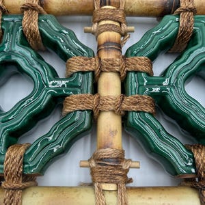 Tiki Jade Breezeway Tile Bamboo Wall Hanging, 4 Tiles. Made to Order - Etsy