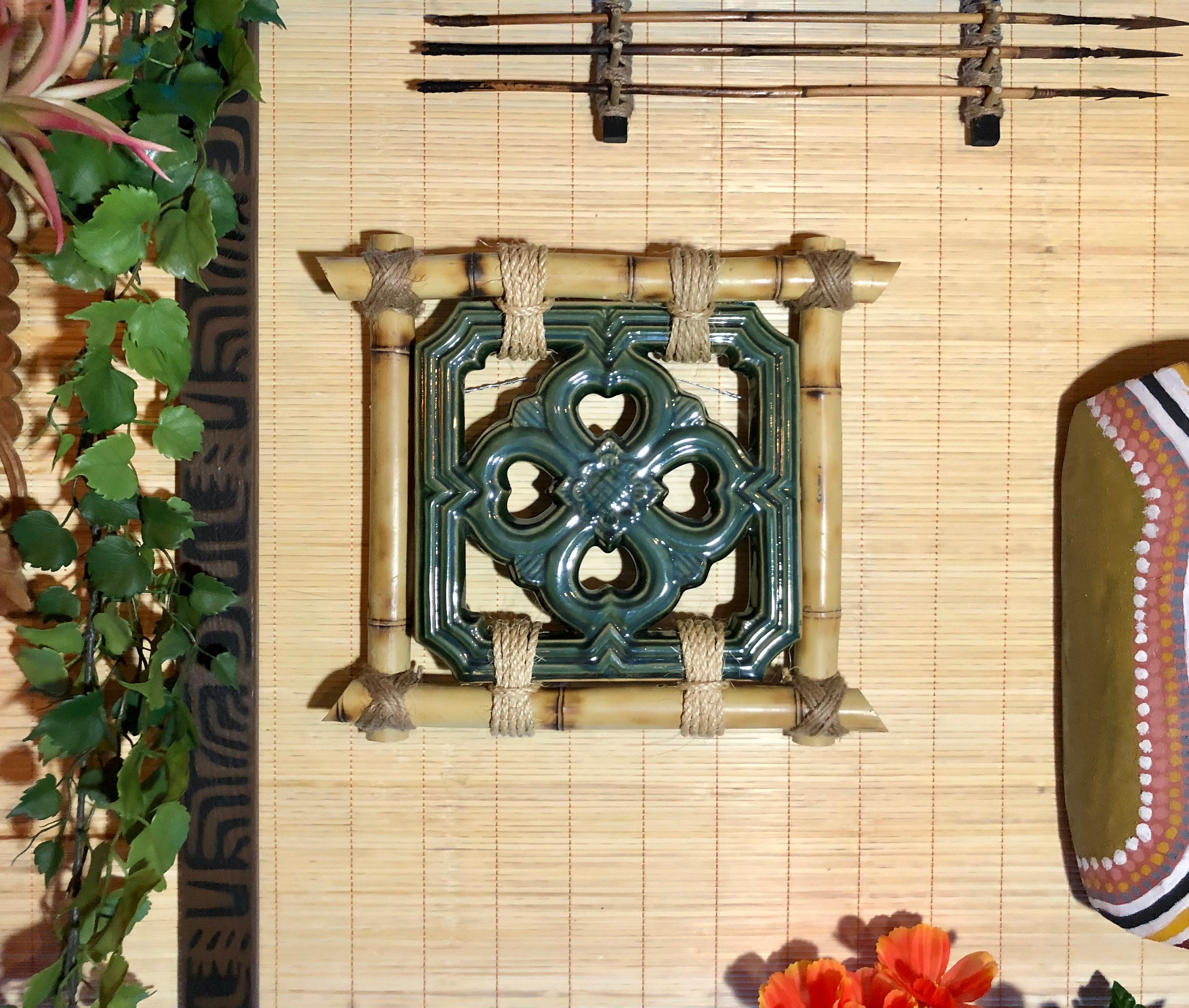 Tiki Jade Breezeway Tile Bamboo Wall Hanging - Etsy
