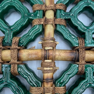 Tiki Jade Breezeway Tile Bamboo Wall Hanging, 4 Tiles. Made to Order - Etsy