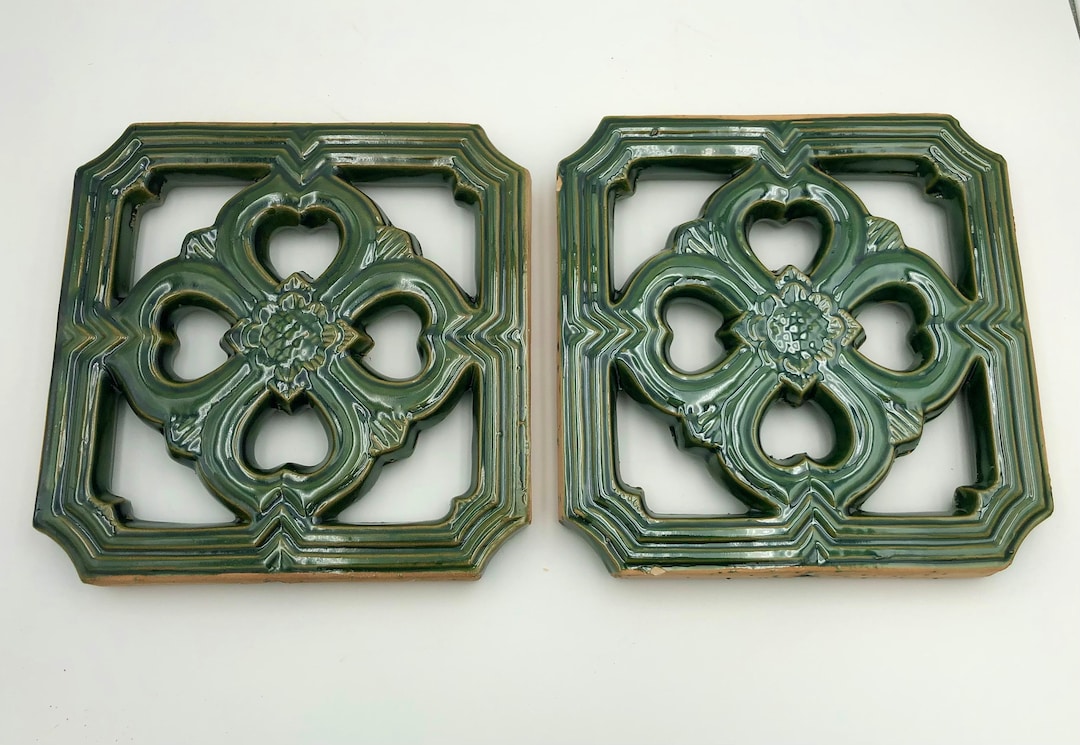 Tiki Jade Breezeway Tile Set of Two - Etsy