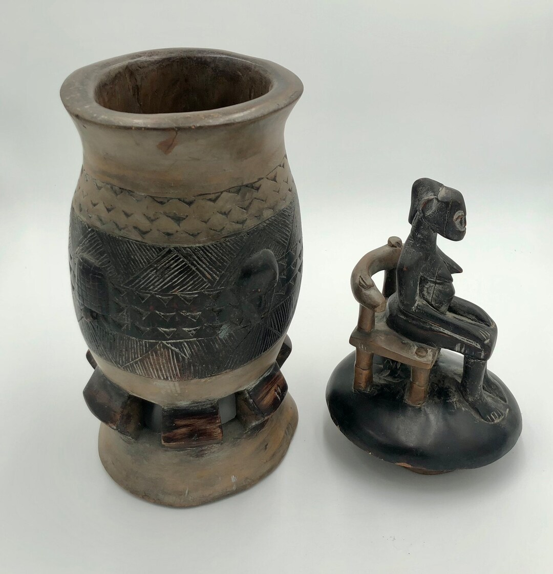 African Vessel With Lid - Etsy