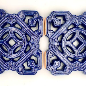 Tiki Jade Breezeway Tile Set of Two Deep Ocean Blue Color - Etsy