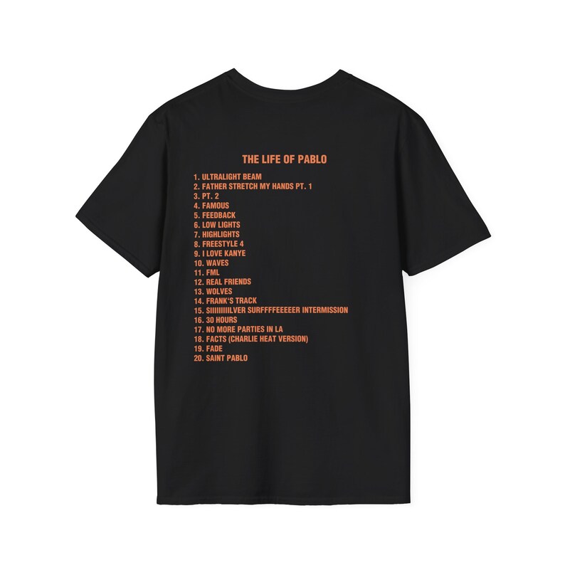 The Life of Pablo Ye Album T-shirt With Backprint Kanye West T-shirt ...