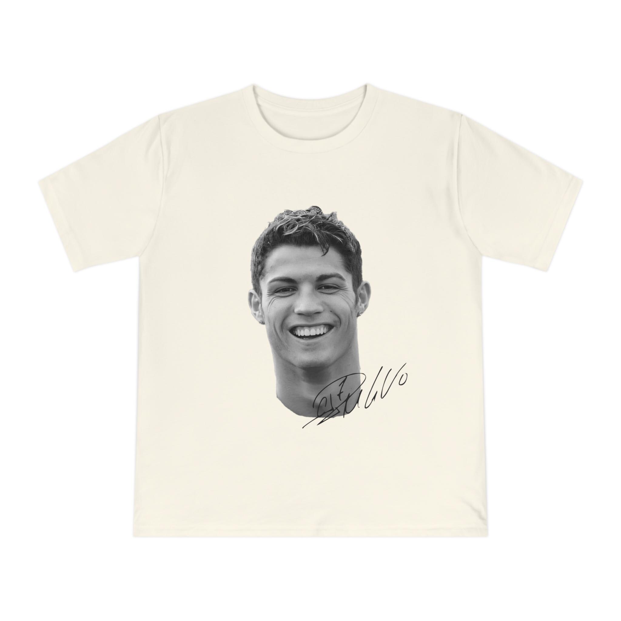 Cristiano Ronaldo Head T-shirt With Signature Trendy Graphic Tee Ronaldo CR7 Shirt Cristiano ...