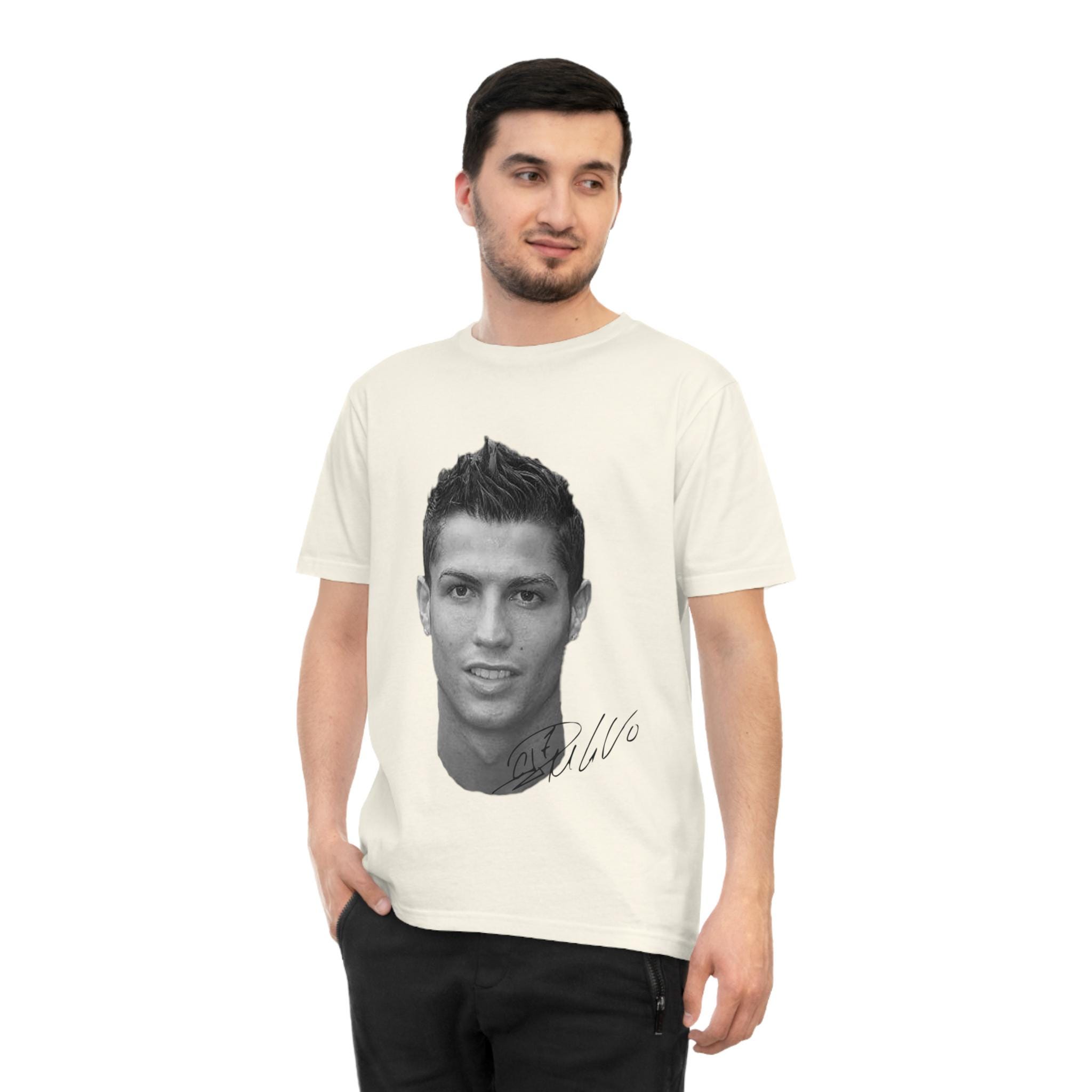 Cristiano Ronaldo Head T-shirt With Signature Trendy Graphic Tee Ronaldo CR7 Shirt Cristiano ...
