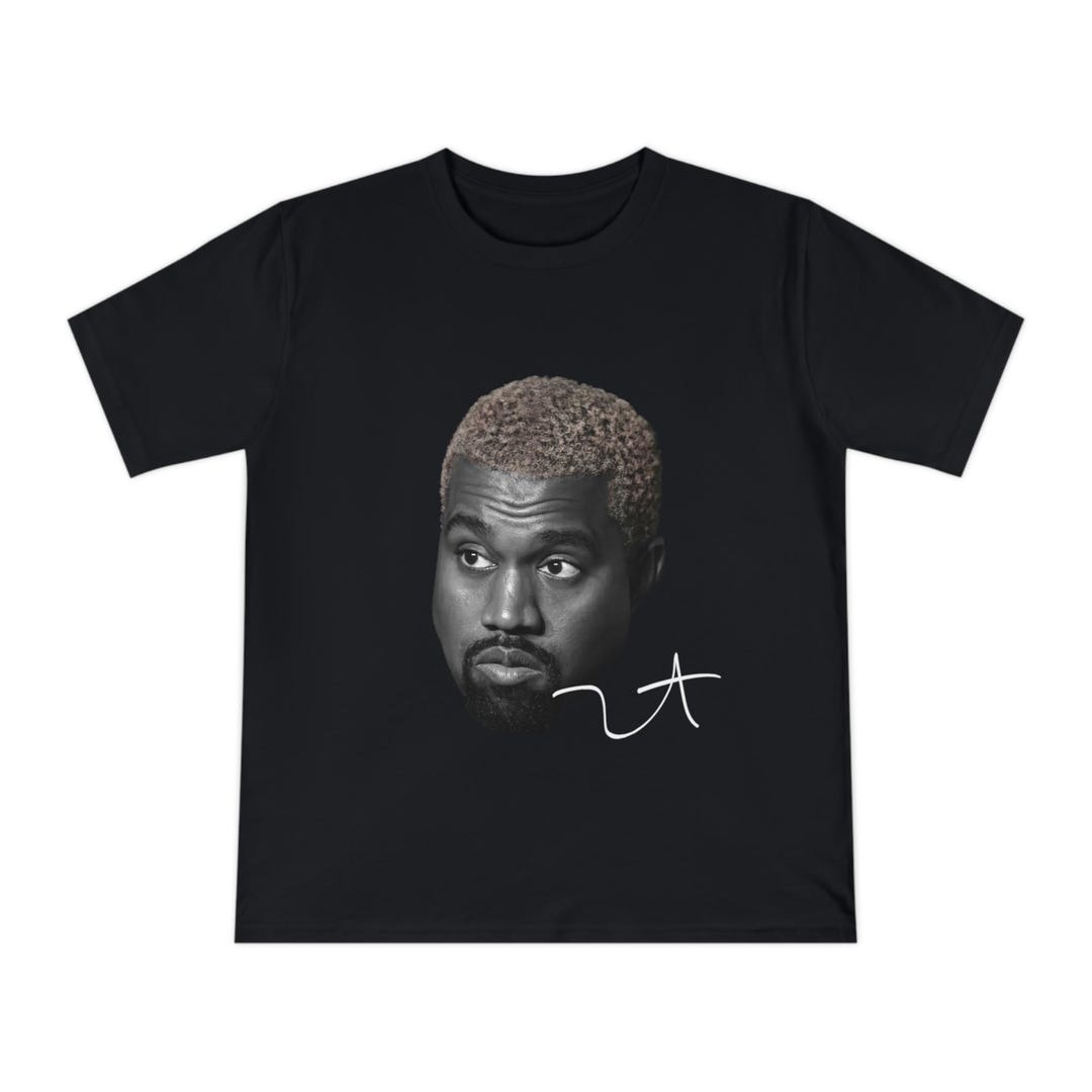 Kanye West Head T-shirt With Signature, Vintage Hip Hop Tee, Kanye Rap ...