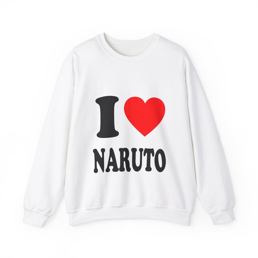I Love Naruto Sweatshirt, Anime Fans Gift, Unisex Crewneck Jumper, Red ...