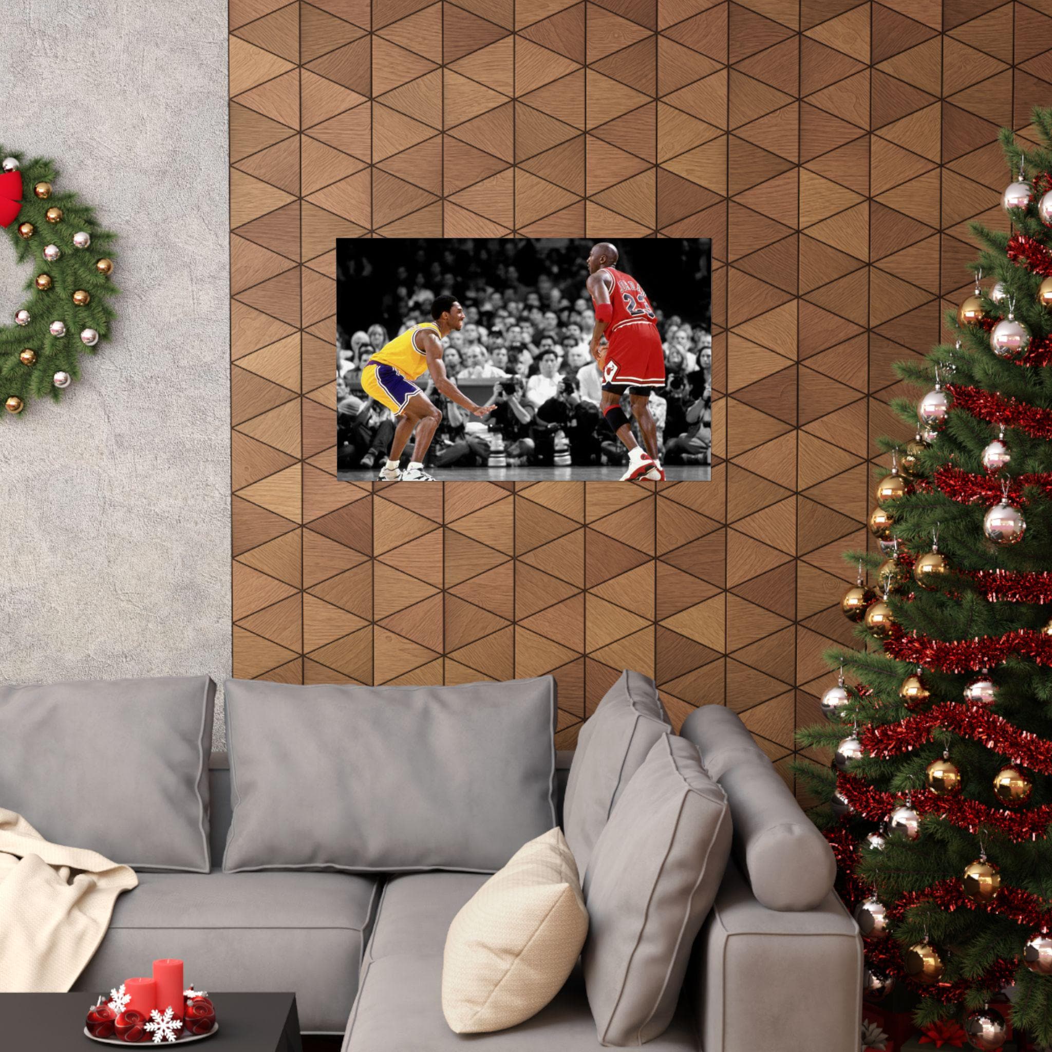 Kobe Bryant and Michael Jordan Wall Art, Basketball Legends Matte ...