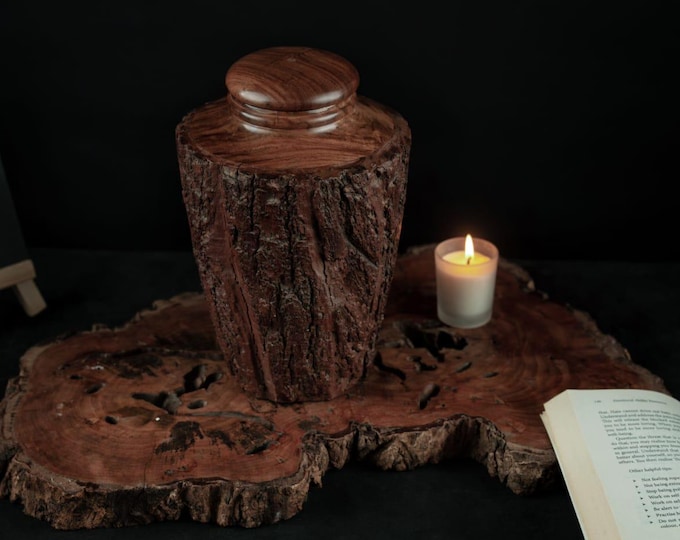 Rustic Rosewood Cremation Urn: Natural Tree Bark Memorial, Handmade - Etsy
