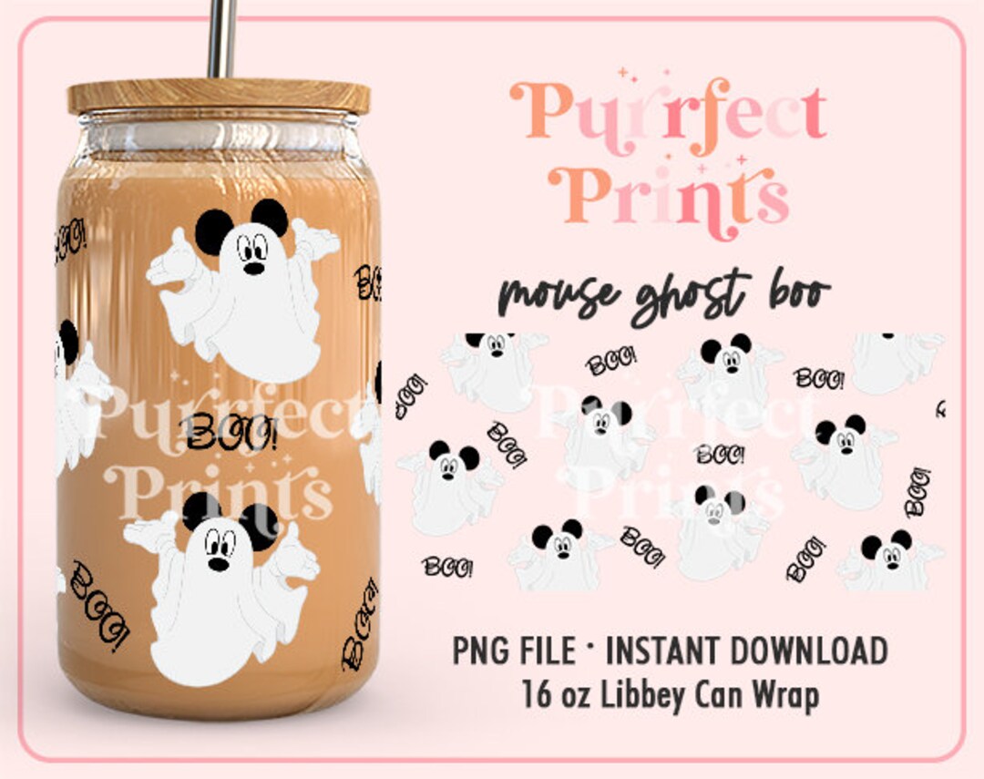 Ghost PNG Magic Can Glass Full Wrap Png Cartoon Libbey 16oz - Etsy