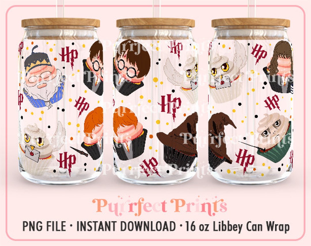 Potterhead PNG, Magic Can Glass Full Wrap Png, Movie Character Glass ...