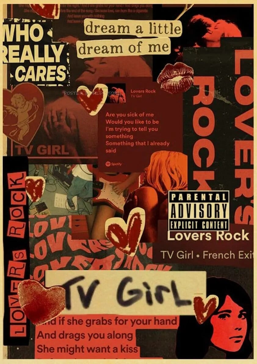 TV Girl Poster, Retro Kraft Paper Prints Lovers Rock Vintage Poster ...