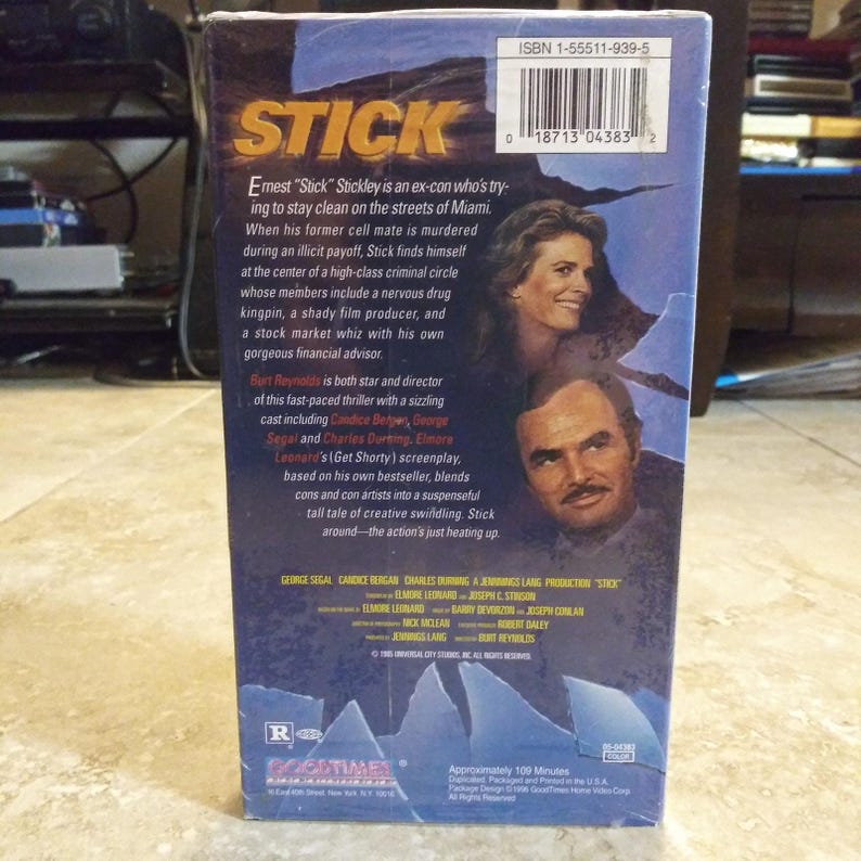 Stick VHS Tape Burt Reynolds Candice Bergen George Segal Charles ...