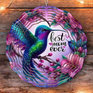 Hummingbird Floral Mom Wind Spinner PNG, Humming Bird Windspinner ...