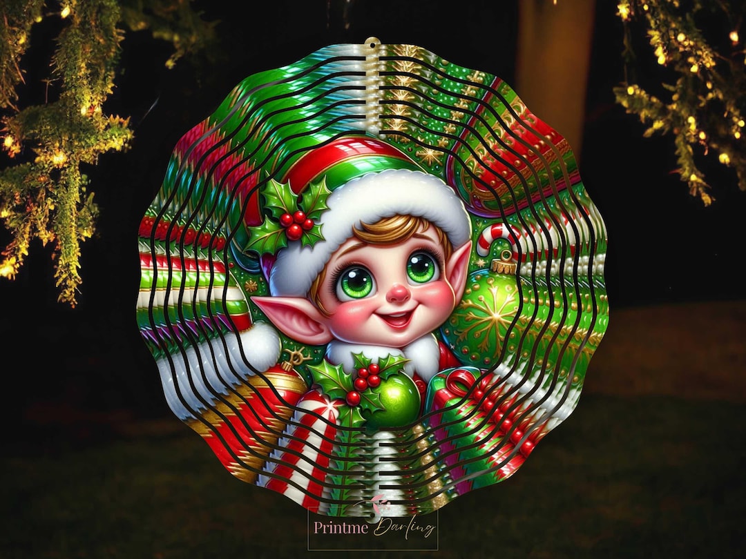 Christmas Elf Wind Spinner PNG, Vintage Christmas Wind Spinner ...