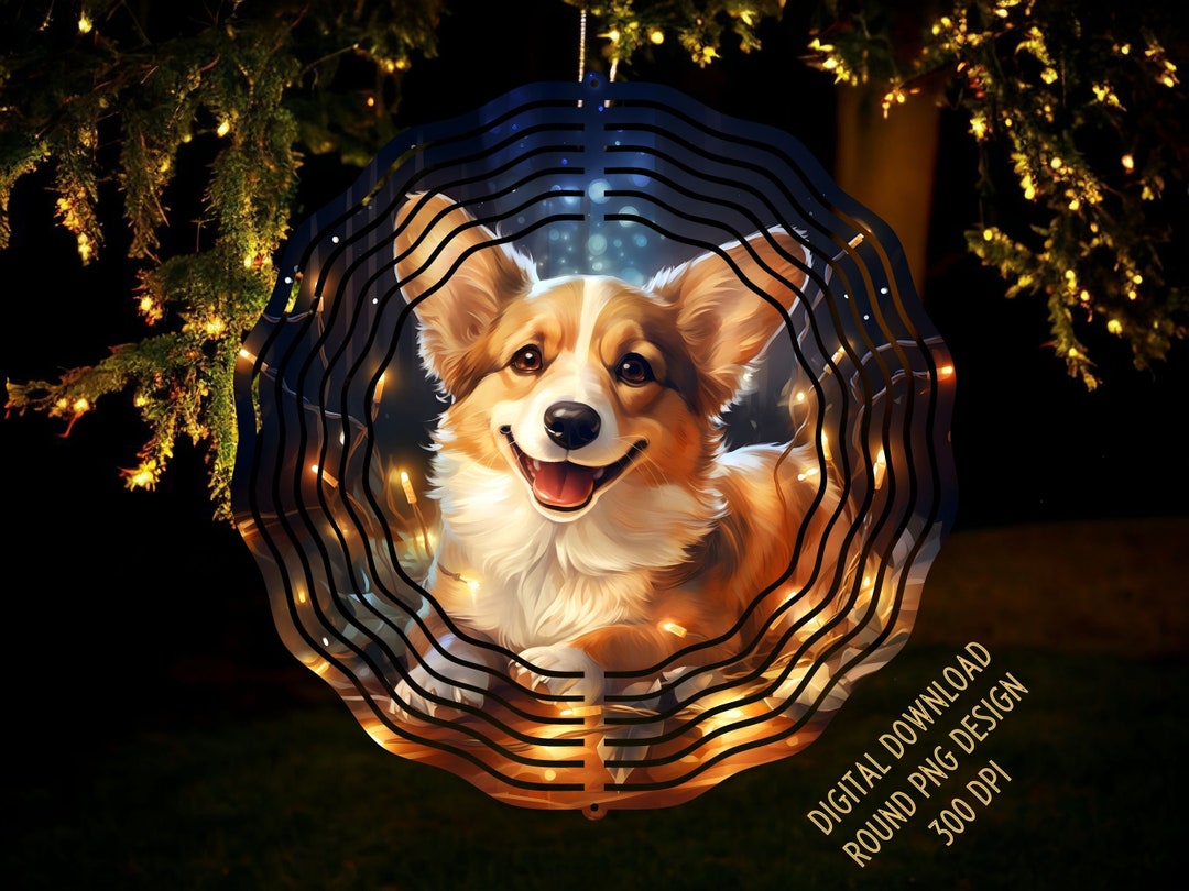 Corgi 3D Wind Spinner Sublimation Designs Template, Christmas ...