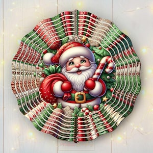 Santa Wind Spinner PNG, Christmas Wind Spinner Sublimation Design, 3D ...
