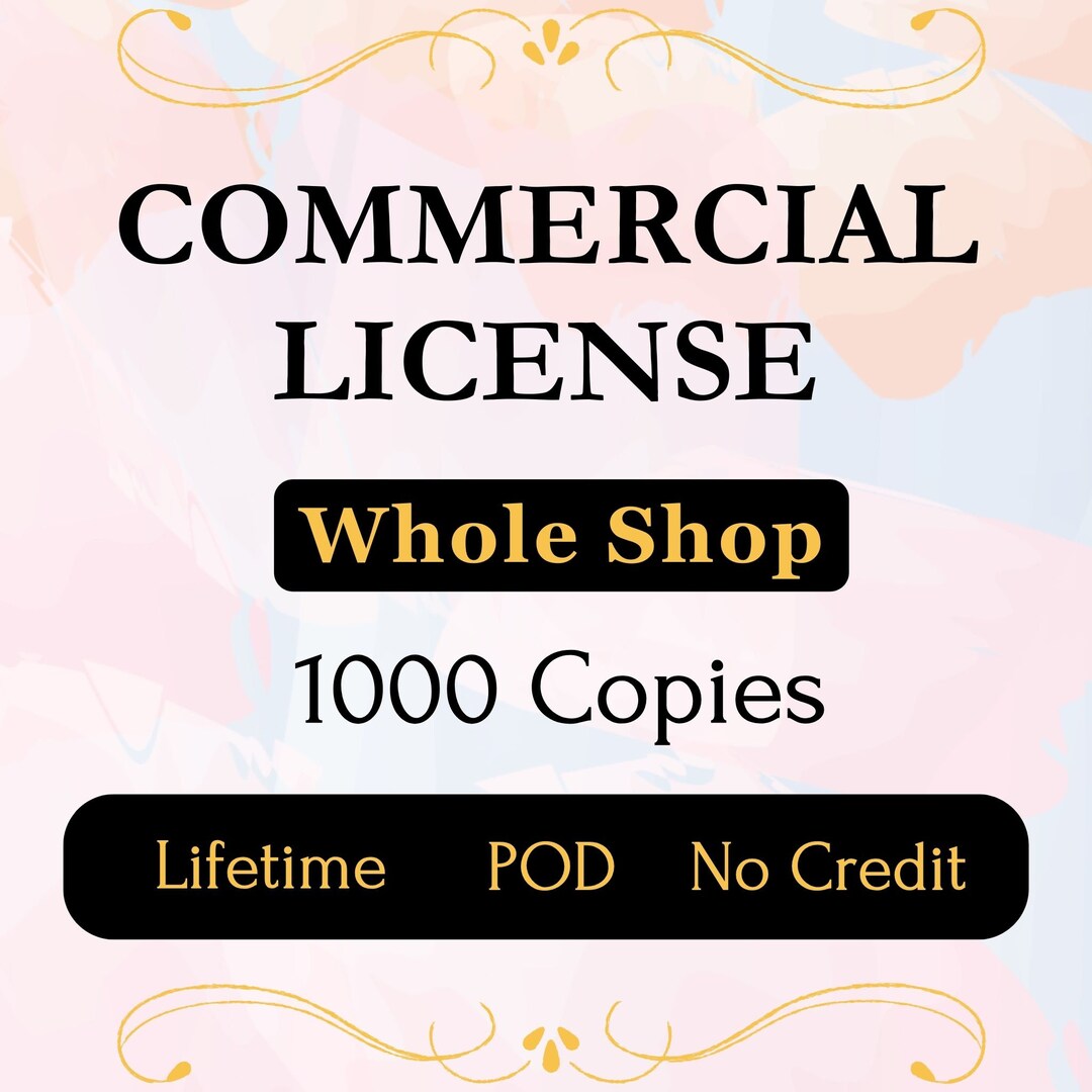 Commercial Use License for All Designs - Printmedarling - POD License ...
