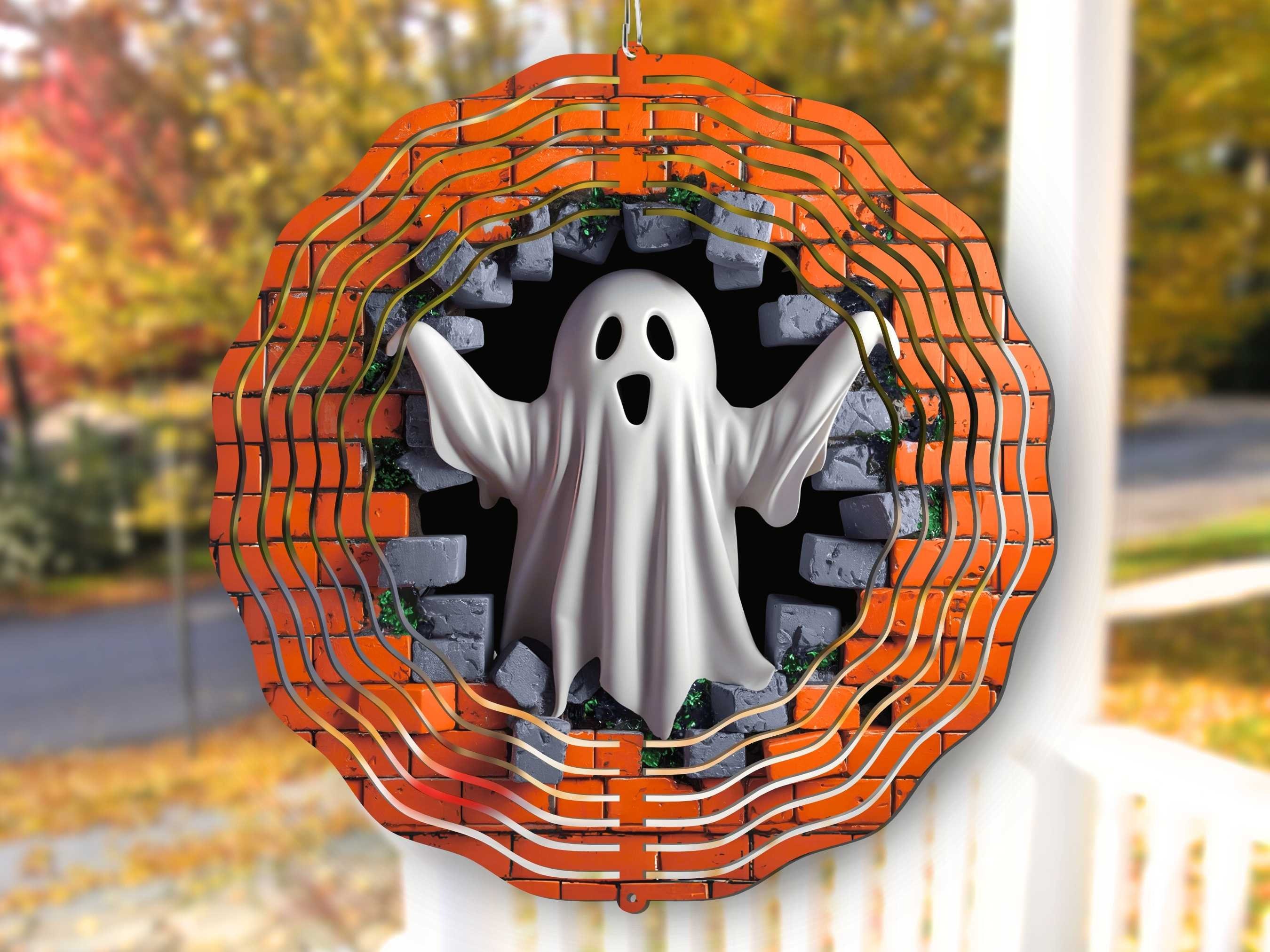 Halloween Ghost Wind Spinner PNG, 3D Ghost Front and Back Halloween ...