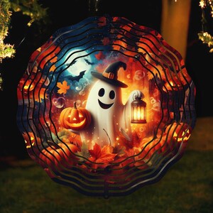 Halloween Wind Spinner PNG, Cute Ghost Wind Spinner Sublimation Design ...