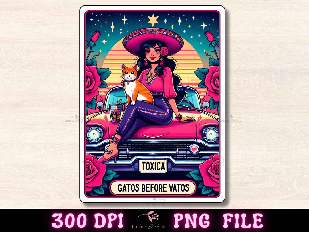Gatos Before Vatos Tarot Card PNG, Funny Mexican Sublimation Design ...