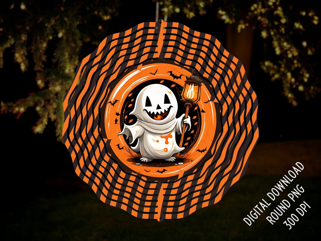 Halloween Ghost 3D Wind Spinner Sublimation Designs Template, Fall ...
