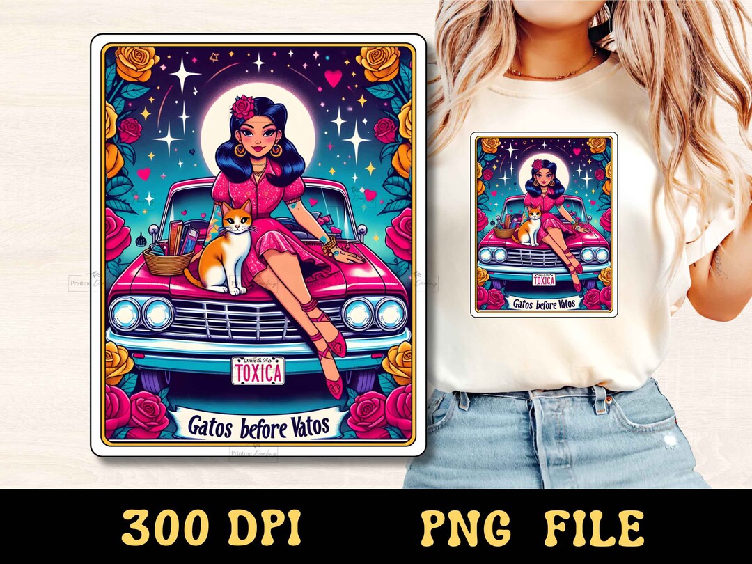 Gatos Before Vatos Tarot Card PNG, Funny Mexican Sublimation Design ...