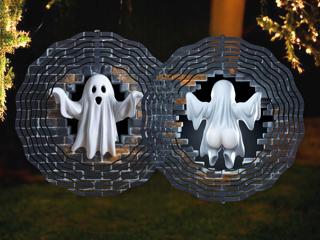 Halloween Ghost Wind Spinner PNG, Front and Back Halloween Wind Spinner ...