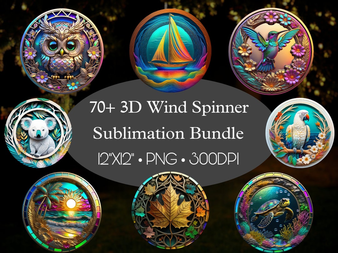 70+ Wind Spinner Png Sublimation Design Bundle, 3D Wind Spinner Bundle ...